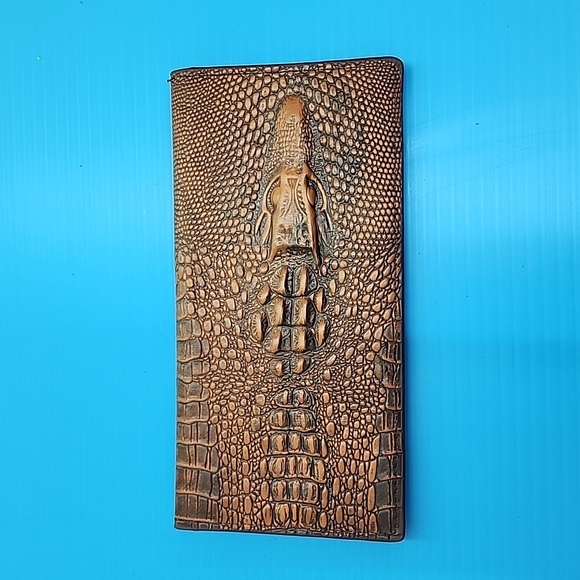Bags | Alligator Crocodile Long Wallet Check Book | Poshmark
